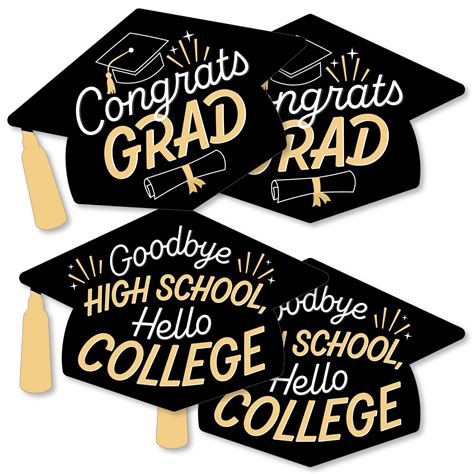 Gold High School Graduation Cap Decoration Gold High School Graduation Cap Decoration