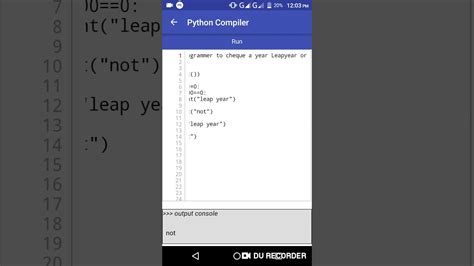Simple Python Programme To Cheque A Year Leap Year Or Not Youtube