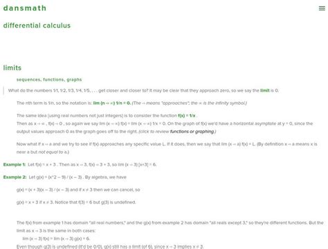 Dans Math Lessons Calculus Part 1 Handout For 9th 10th Grade Lesson Planet