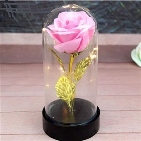 Роза в колбе с Led подсветкой розовая 15554rzc503388 Icl44 фото отзывы характеристики в