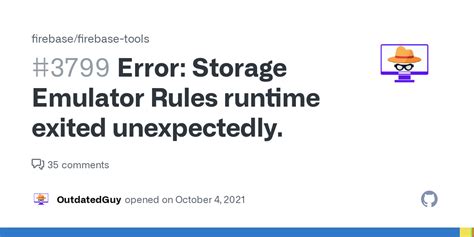 Error Storage Emulator Rules Runtime Exited Unexpectedly · Issue