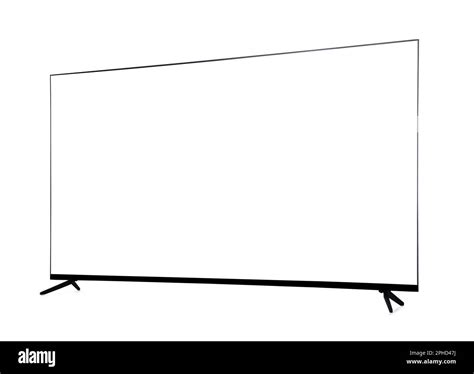 Wide TV With Blank Screen Isolated On White Stock Photo Alamy