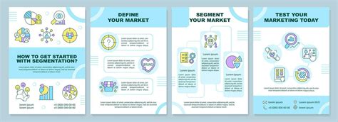 Get Started With Segmentation Brochure Template Leaflet Design With Linear Icons Editable 4