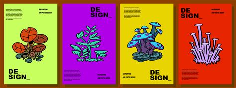 Nature Set Poster Design 25432037 Vector Art At Vecteezy