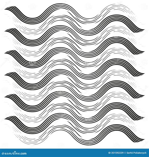 Striped Waves Seamless Pattern Background Modern Trendy Abstract Pop