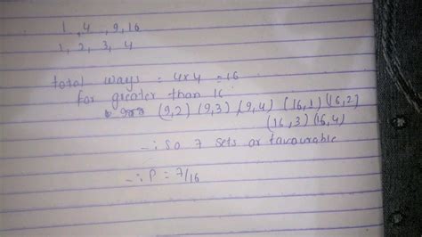 a number x is selected at random from the numbers 1 2 3 and 4 another