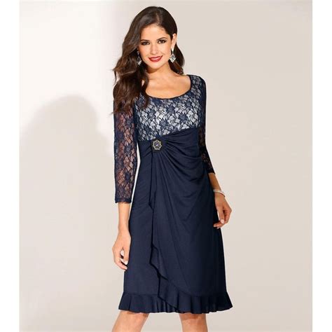 Jurk Met 34 Mouwen En Kant Venca Venca Plus Size Lace Dress Plus