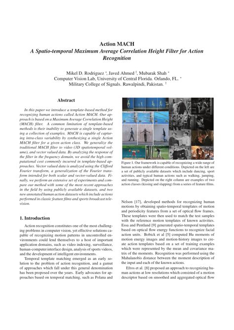 pdf action mach a spatio temporal maximum average correlation height filter for action recognition