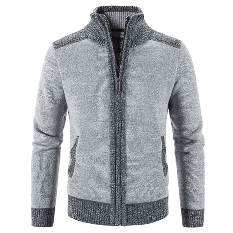 Previn Mens Long Sleeve Cardigan Sweater Full Zip Up Warm Soft Knit