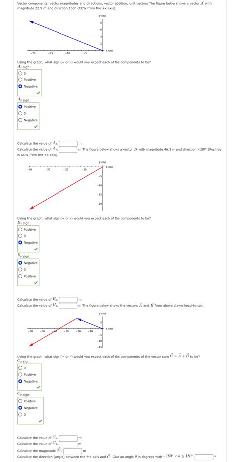 Solved Vector Components Vector Magnitudes And Directions Chegg Com