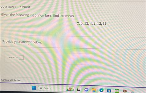 Solved Question 6 1 ﻿pointgiven The Following List Of