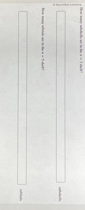 How Many Subshells Are In The N Shell Subshells Chegg Com