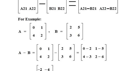 how to do matrix subtraction