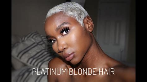 Buzzcut Platinum Blonde Hair At Home Routineblack Women Hair Youtube