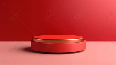 평면 배치 구성을 위한 금색 배경 및 연한 빨간색 평면도를 갖춘 고급스러운 3d 제품 디스플레이 스탠드 제품 디스플레이 배경