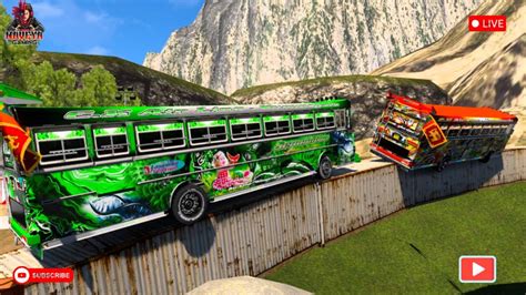 බයානකම පාලමෙන් ගිය බස් දෙක Ets2 Youtube