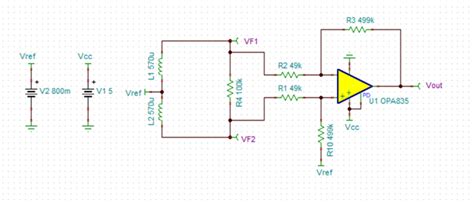 OPA2835 Simulation Of A Differetial Op With A Inductor In Its Inputs Amplifiers Forum