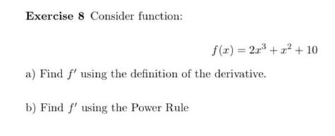 solved exercise 8 consider function a find f using the
