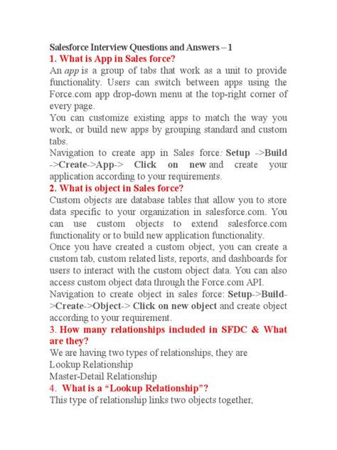 Salesforce Interview Questions And Answers Pdf Databases Mobile App