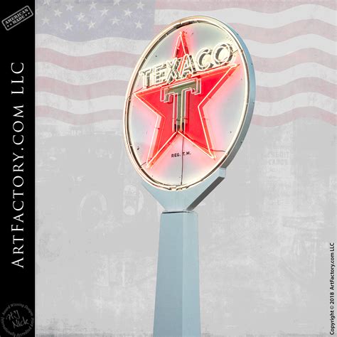 Vintage Texaco Logo 7 Texaco Sign Double Sided Porcelain Denwerks