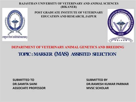 Mas Marker Assisted Selection Agb Ppt Ramesh Kumarpptx