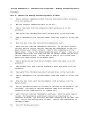 Lab Simulation Report Sheet Doc H M Lab Simulation Characteristic Properties Melting