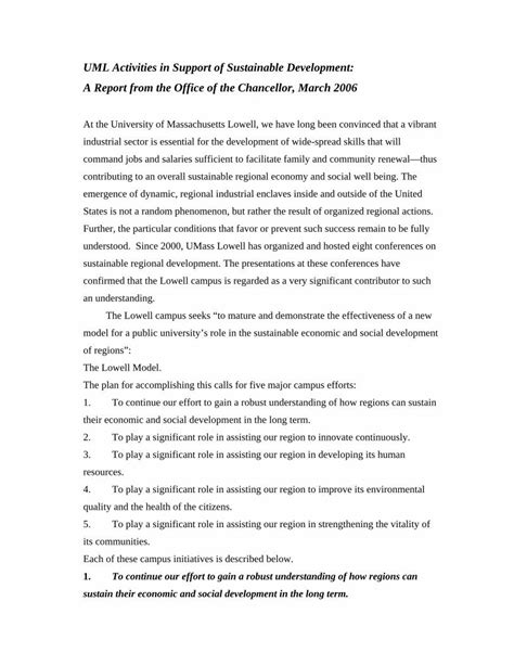 Pdf Uml Activities In Support Of Sustainable Development A · Uml