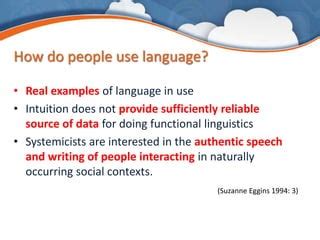 An Introduction To Systemic Functional Linguistics PPT