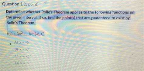 Solved Determine Whether Rolle S Theorem Applies To The Chegg Com