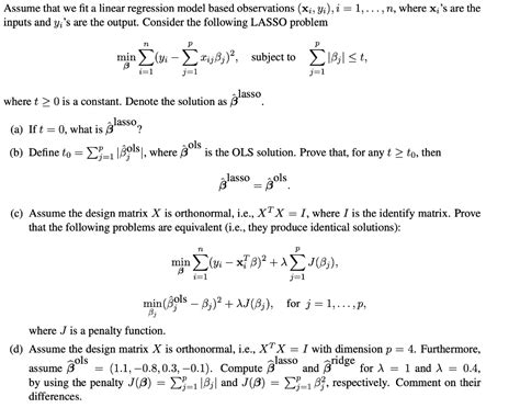Assume That We Fit A Linear Regression Model Based