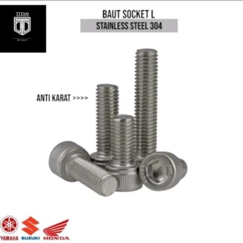 15pcs Baut Socket M5 X 16 Baut 8 Soket Head Baut L Stainless 304
