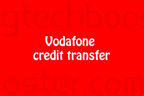How To Transfer Credit On Vodafone Ghana Gtech Booster