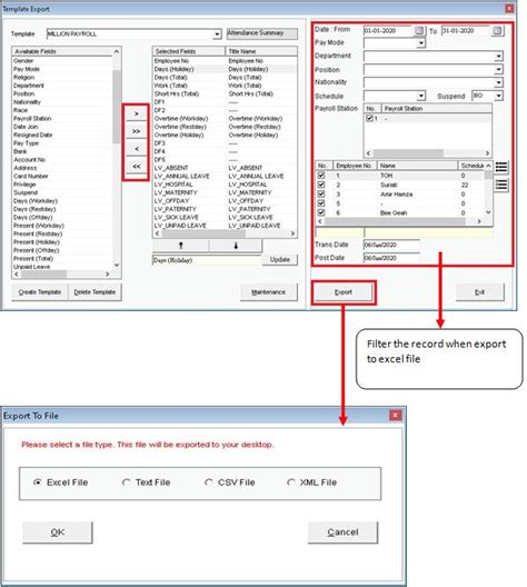 ECOTIMEPRINT Million Payroll Export