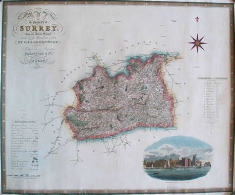 Map Of The County Of Surrey From An Actual Survey Corrected To The
