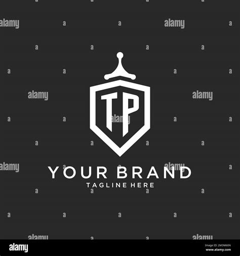 Tp Monogram Logo Initial With Shield Guard Shape Design Ideas Stock Vector Image And Art Alamy