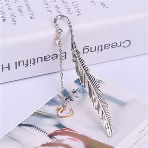 Gobro 2pcs Marque Pages En Plumes En Métal Signets De Lecture Grands