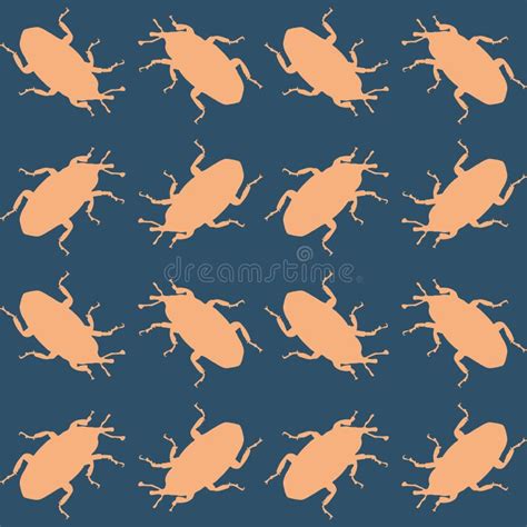 Seamless Pattern With Weevil Bugs Endless Background With Beetles Stock Vector Illustration