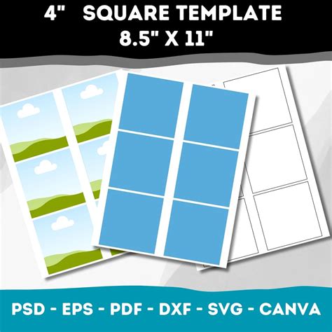 4 Inch Square Template 4 Template In Psd Eps Pdf Dxf And Canva