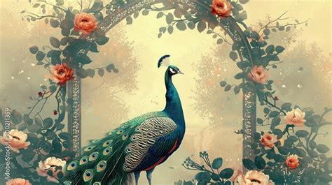 For Wedding Invitations With Moroccan Decorative Gardens With Peacock