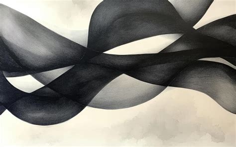 A Drawing Of A Black And White Abstract Wave Premium Ai Generated Image