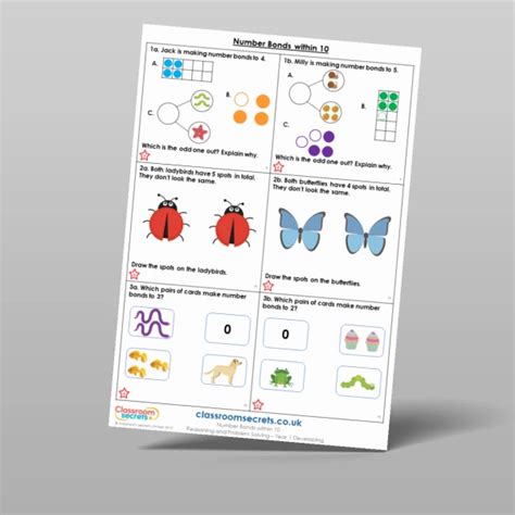 Year 1 Number Bonds Within 10 Reasoning And Problem Solving Resource Classroom Secrets