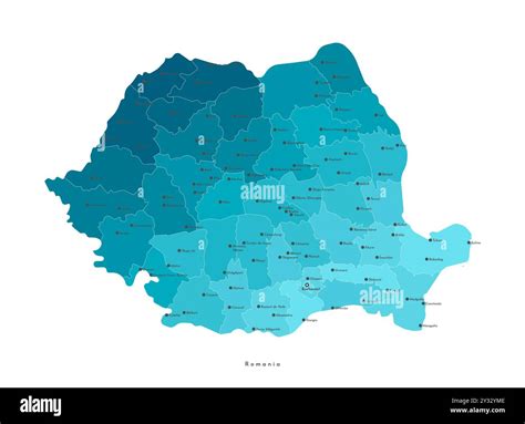 Vector Modern Illustration Simplified Administrative Map Of Romania
