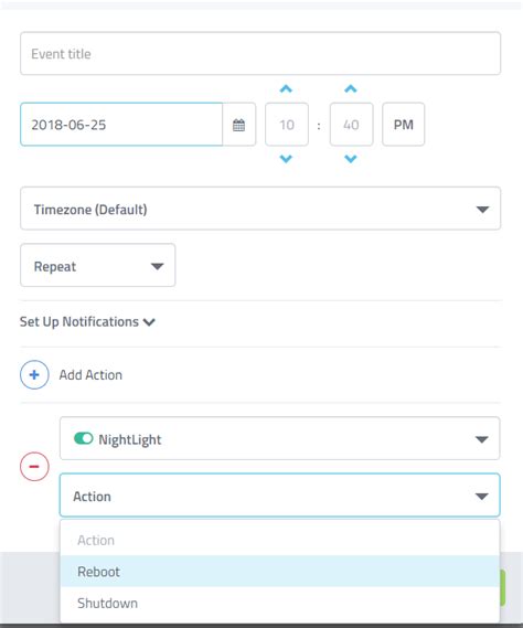 Cant Select Action To Schedule Event To Rpi Gpio Output Relay Widget Helped Mydevices