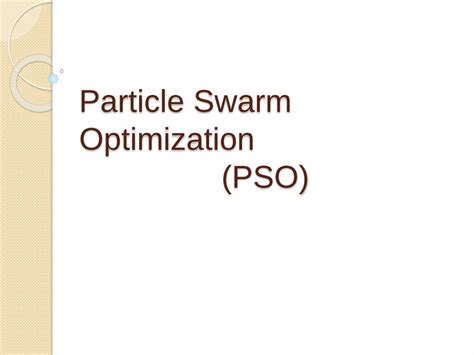 Pdf Particle Swarm Optimization Dokumen Tips