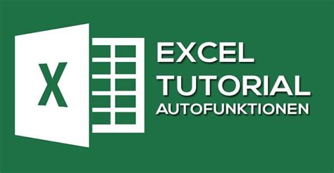 Autofunktionen Bei Excel Summe Mittelwert Anzahl Min Max