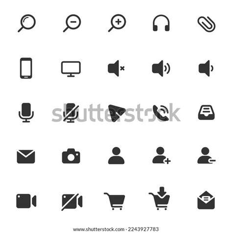 Ui Web Icons Isolated On White Stock Vector Royalty Free 2243927783 Shutterstock