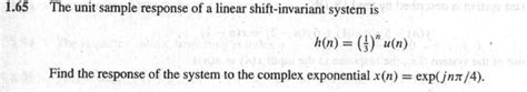 Solved 165 The Unit Sample Response Of A Linear