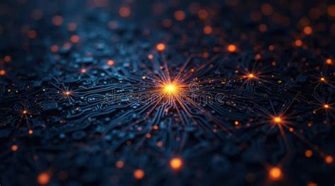 Abstract Digital Complex Circuit Board Pattern Background With Glowing