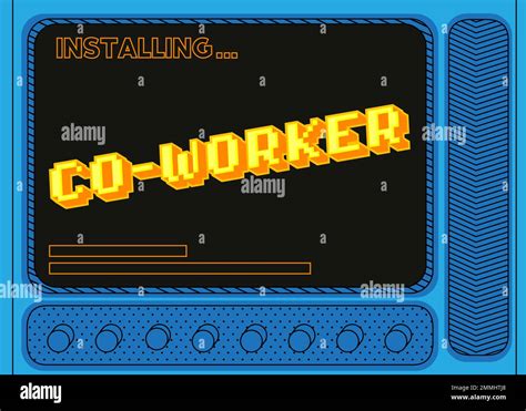 Cartoon Computer With The Word Co Worker Message Of A Screen Displaying An Installation Window