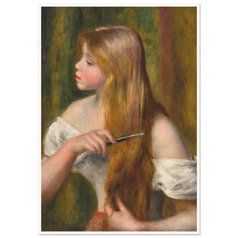Jeune Fille Se Peignant La Toilette 1894 Art Print Pierre August